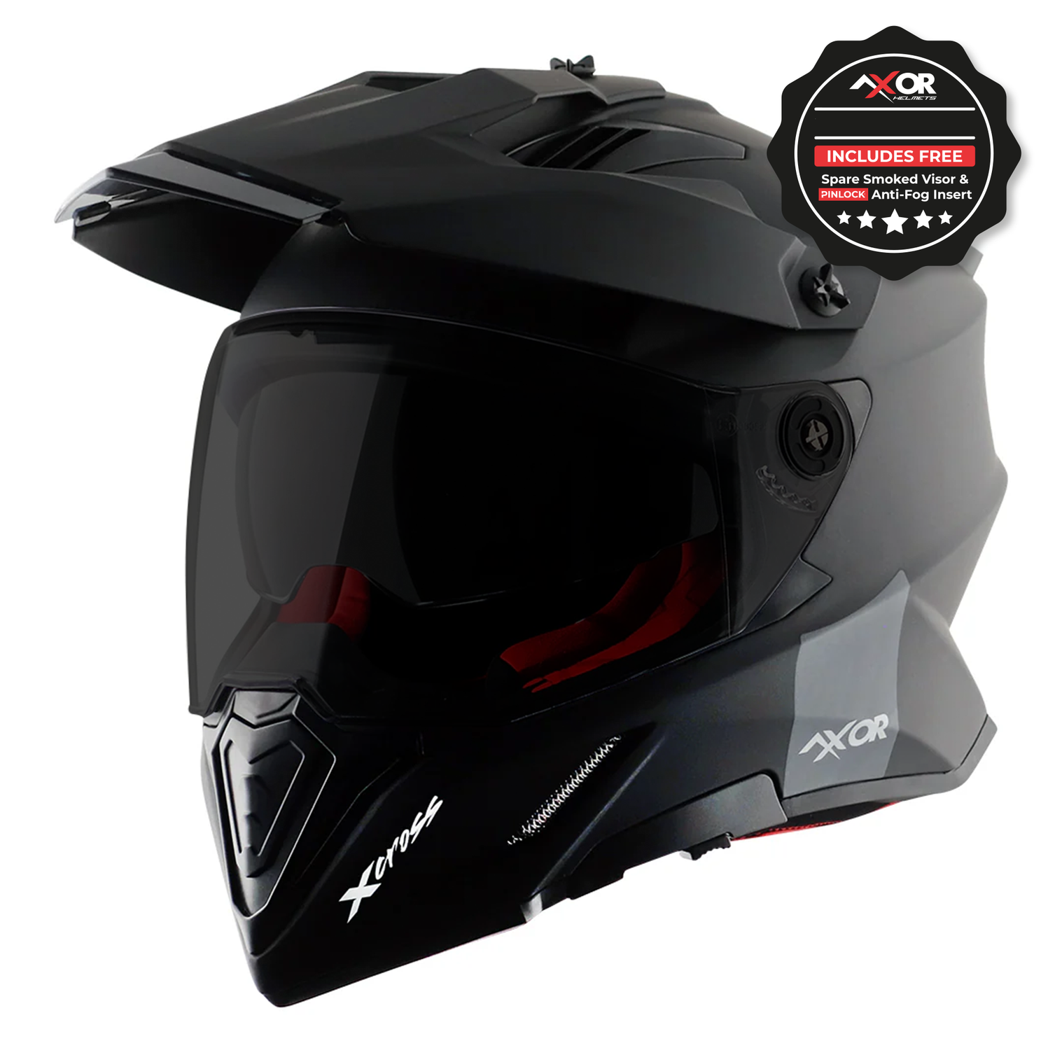 Axor X-Cross Adventure Dual Sport Helmet + FREE Dark Visor & Pinlock I ...