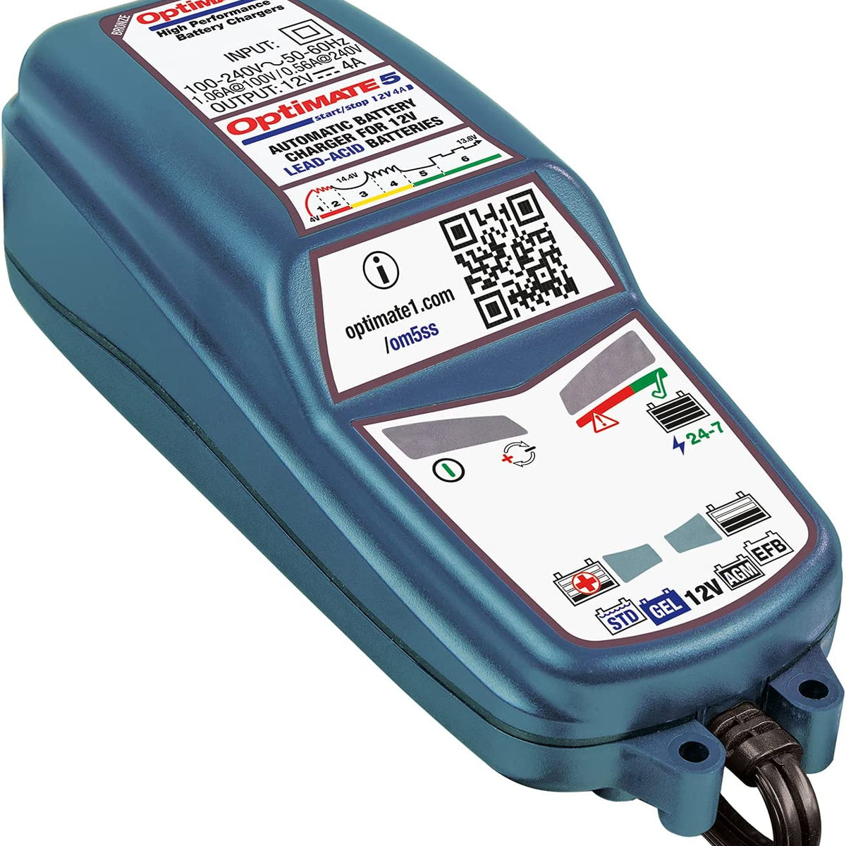 OptiMate 5 Start/Stop 12V Motorcycle Car Smart Automatic Battery Charg ...