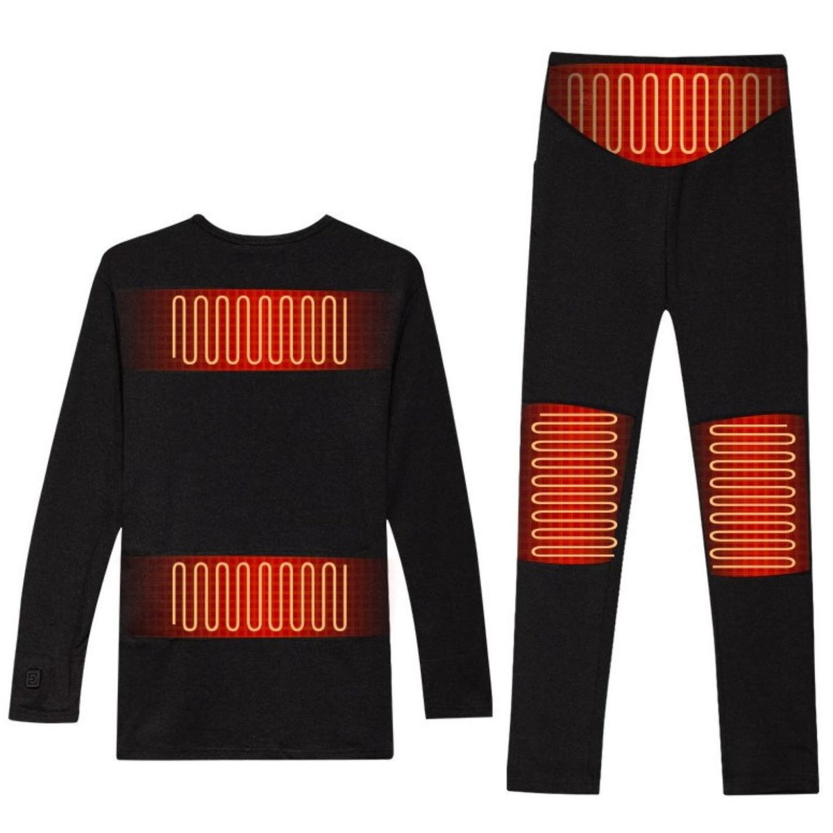 MIDA Heated Winter Warm Base Layers Shirt/Top & Trousers/Pants Set ...