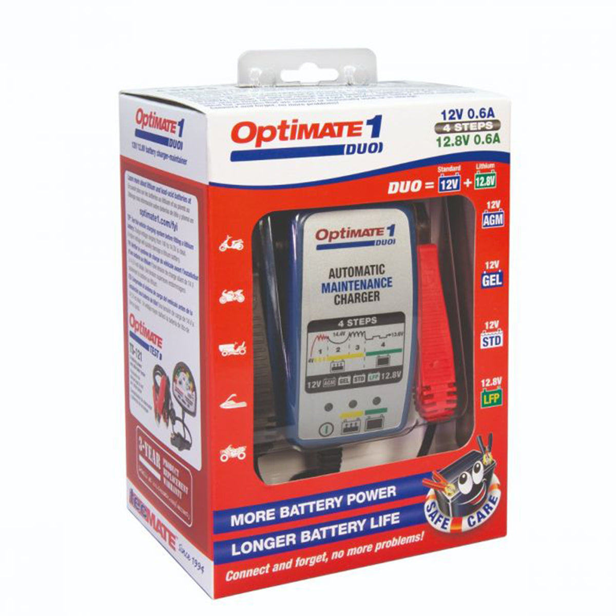 Optimate 1 Duo 4-step 12V/12.8V 0.6A Battery charger-maintainer – MSG ...